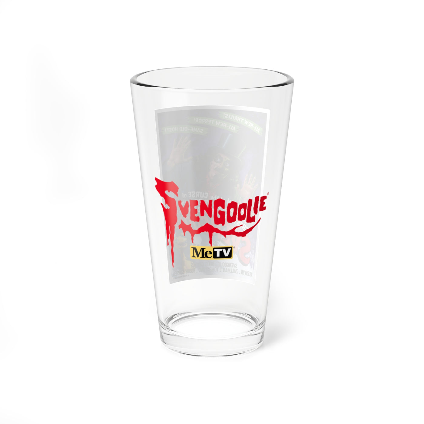 "The Horror of Svengoolie® Poster" Pint Glass by Bill Morrison — MeTV Mall