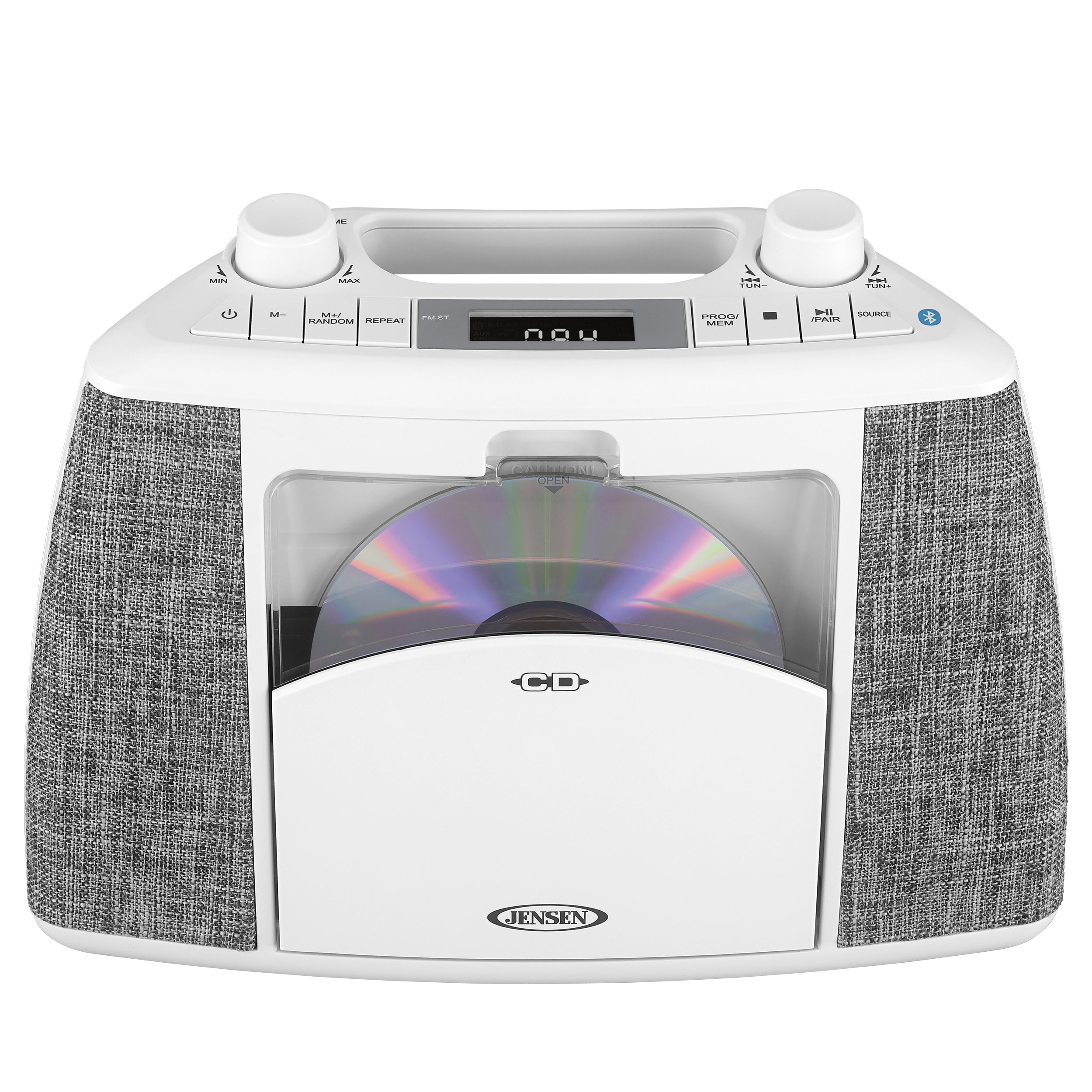 Jensen Portable Bluetooth CD Music System (White) — MeTV Mall