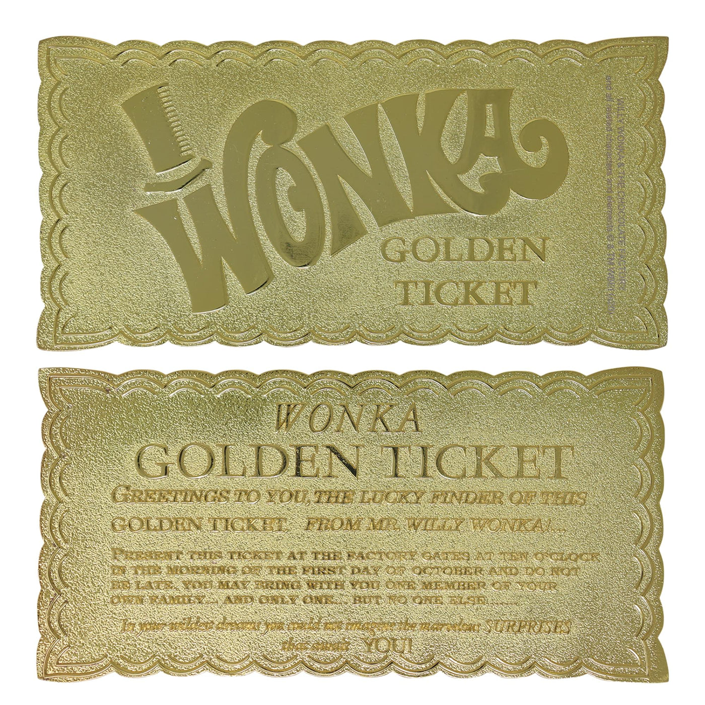 Willy Wonka Full-Sized Golden Ticket Replica | Collector's Edition ...