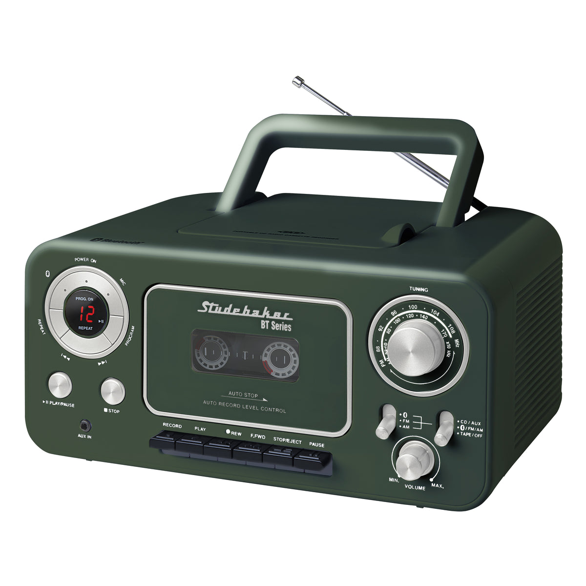 Studebaker Portable Stereo CD Player with Bluetooth, AM/FM Radio and C ...