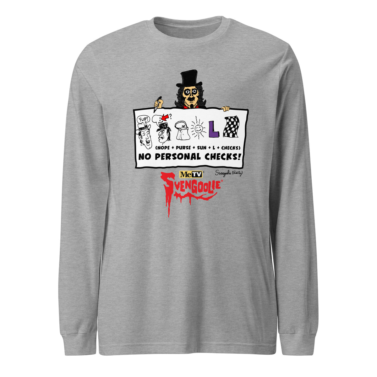 "Too Drawn Out" Svengoolie® Long-sleeve Shirt by Rich Koz — MeTV Mall