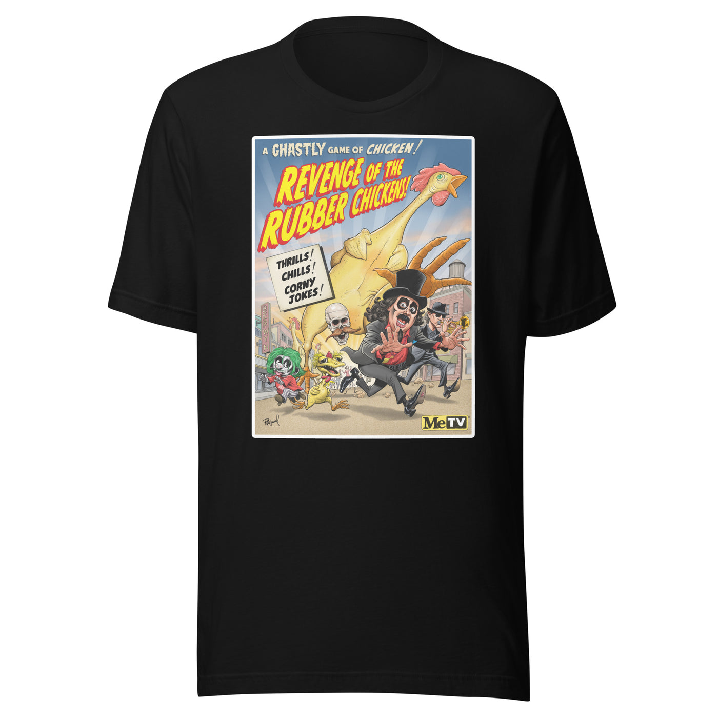 "Revenge of the Rubber Chickens" Svengoolie® T-Shirt by Tom Richmond ...