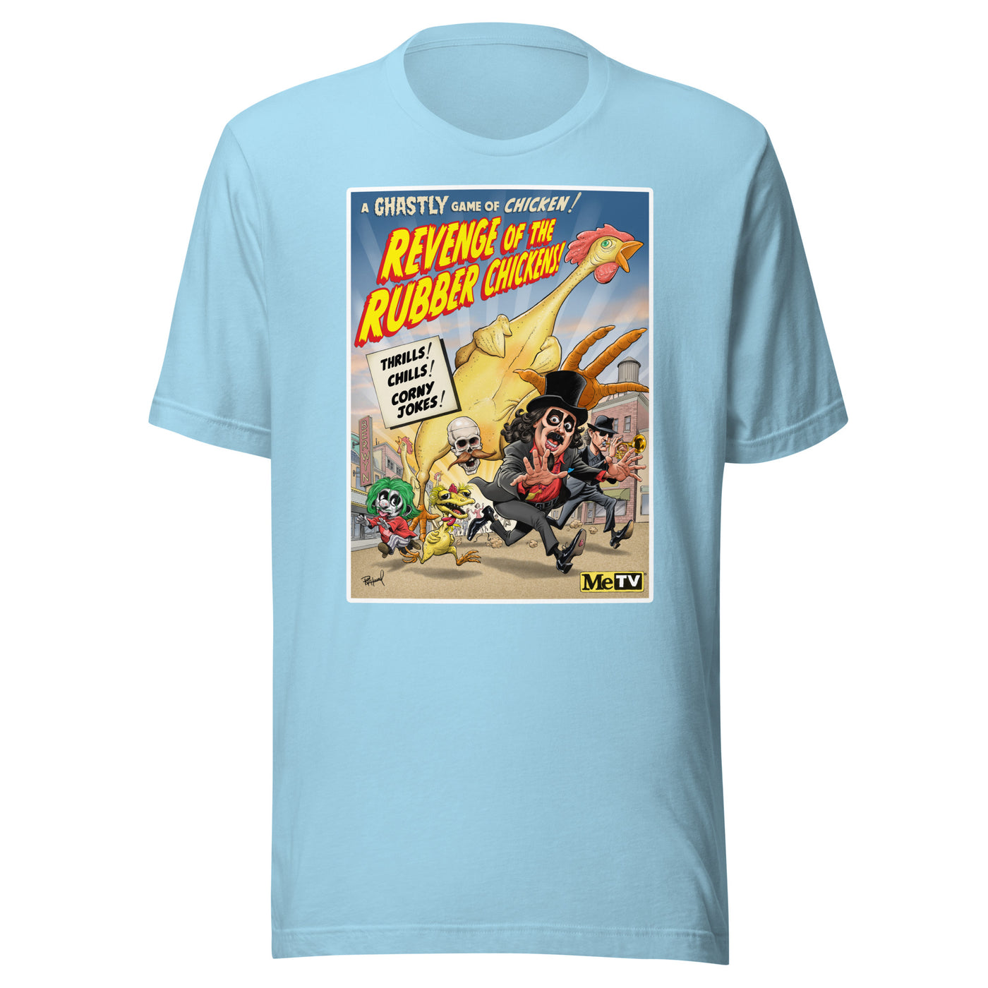 "Revenge of the Rubber Chickens" Svengoolie® T-Shirt by Tom Richmond ...