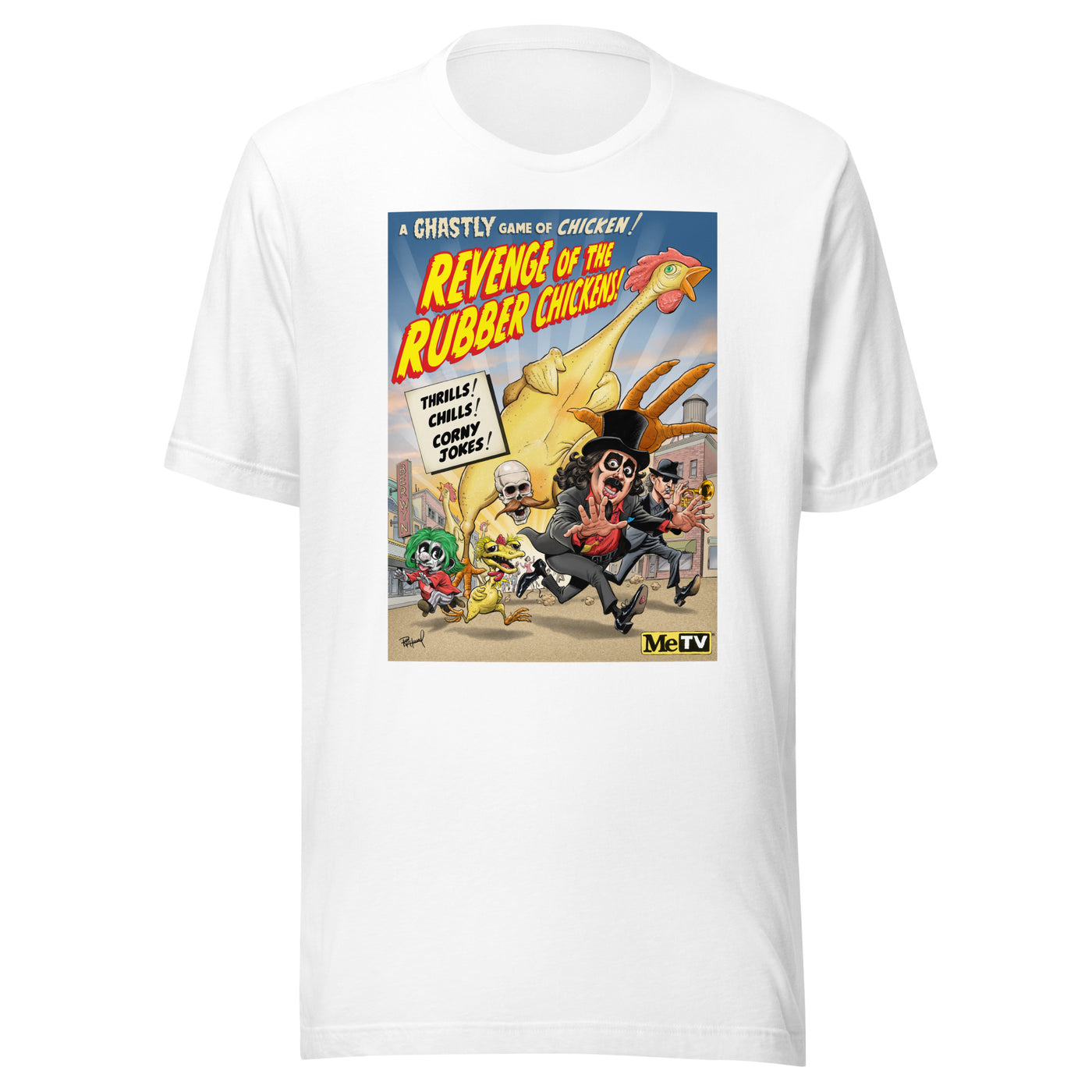"Revenge of the Rubber Chickens" Svengoolie® T-Shirt by Tom Richmond ...