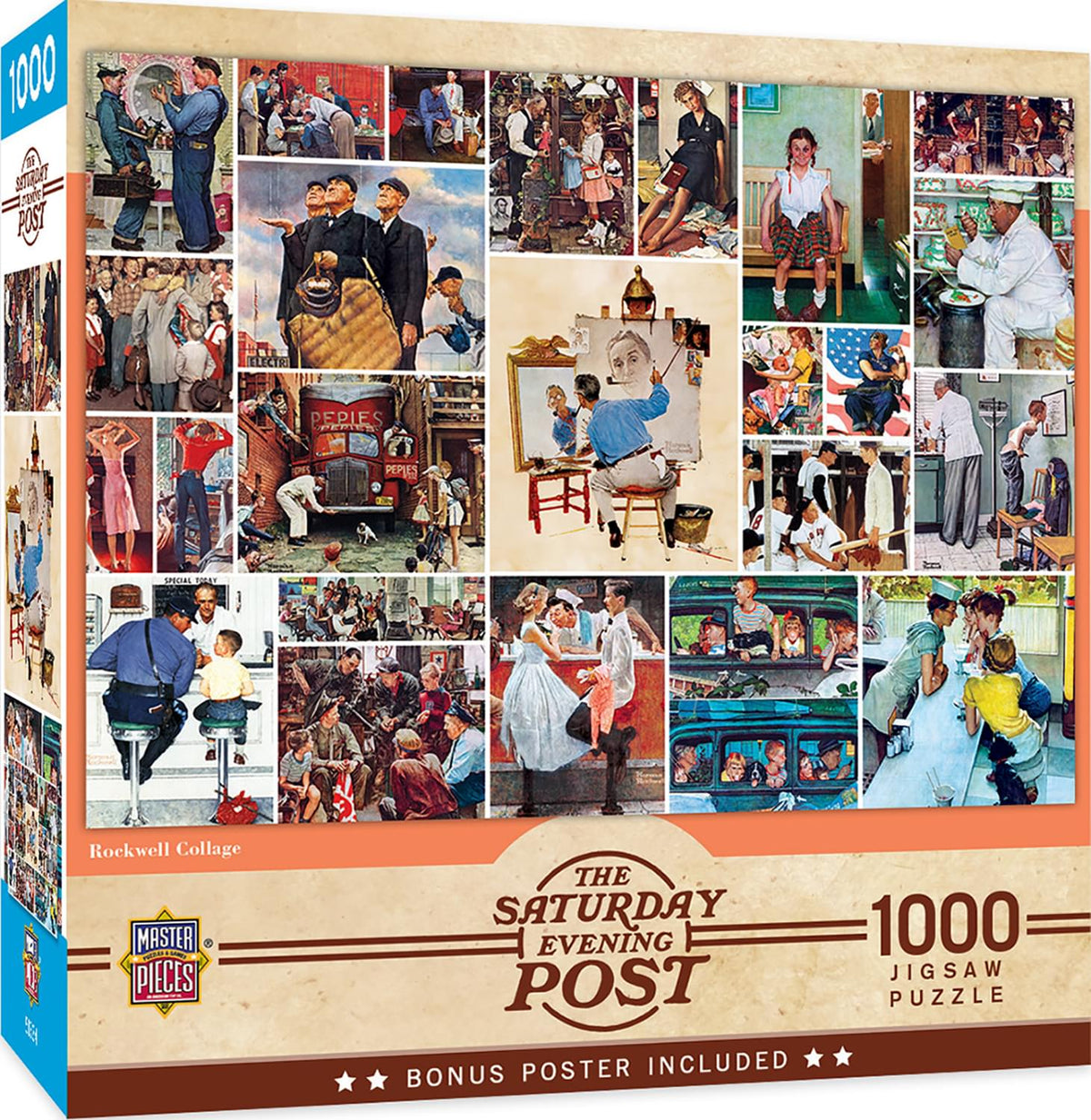 Saturday Evening Post Rockwell Collage 1000 Piece Jigsaw Puzzle — MeTV Mall