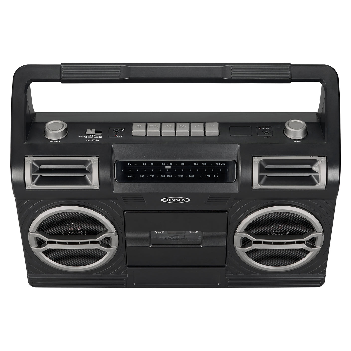Jensen Portable AM/FM Radio with Cassette Player/Recorder and Built-in ...