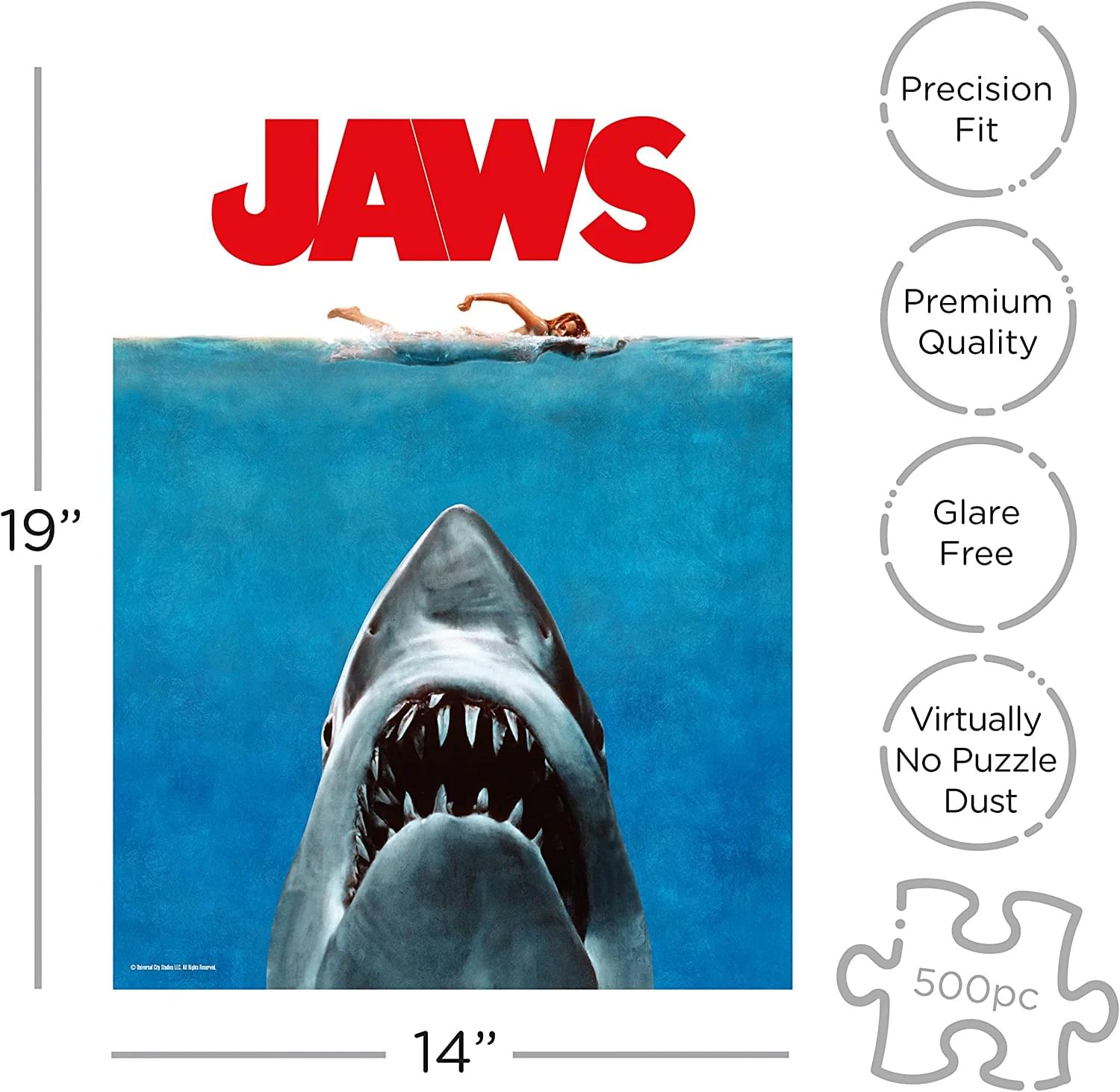 JAWS One Sheet 500 Piece Jigsaw Puzzle | Free Shipping — MeTV Mall