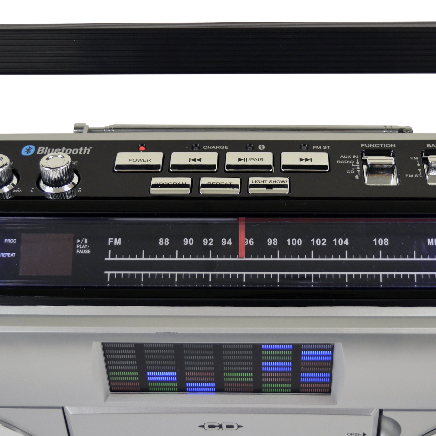 Studebaker 80's Retro Street Boombox with FM Radio, CD Player, LED EQ ...