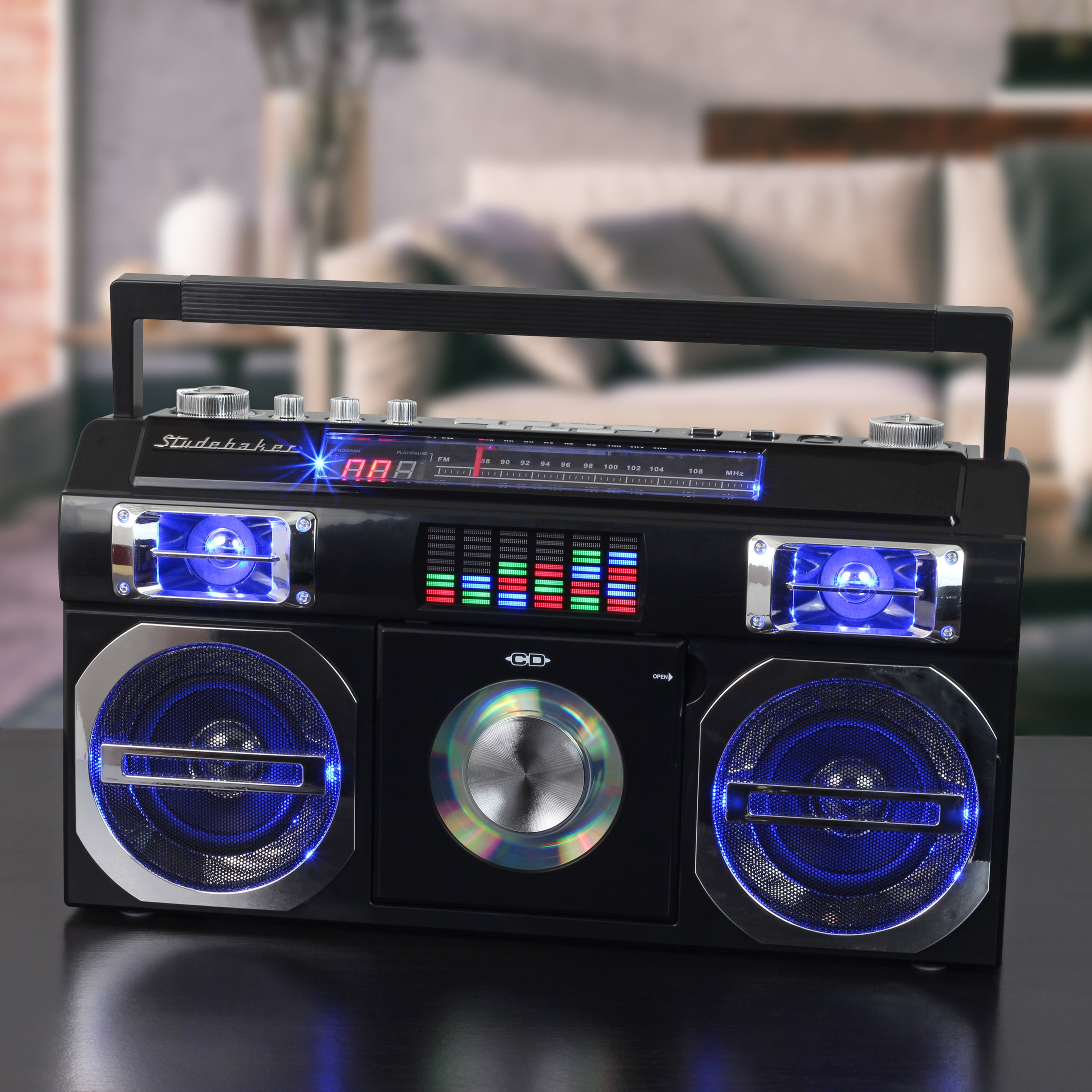 Studebaker Master Blaster Bluetooth Boombox with 3 Way Power, AM/FM Ra ...