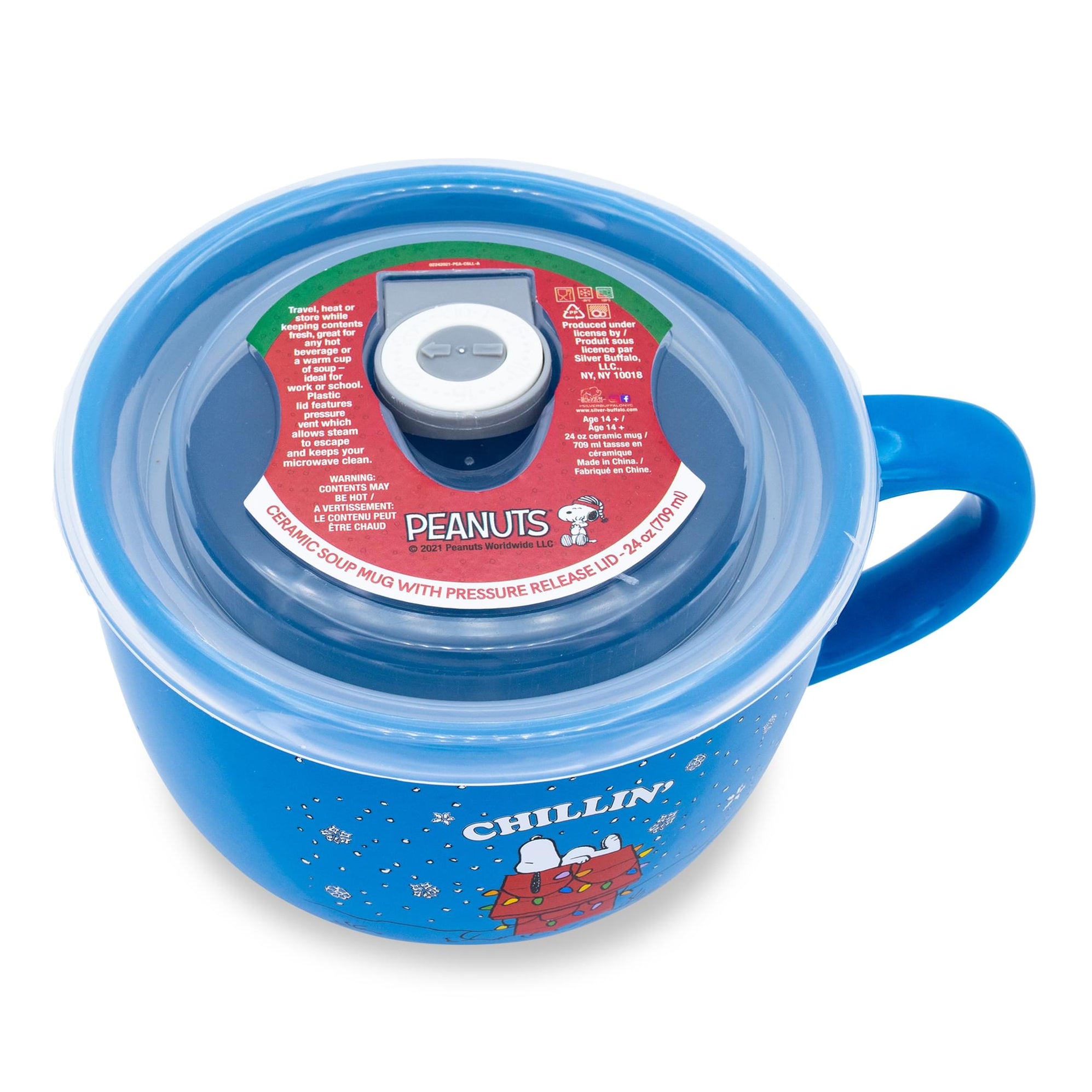 Peanuts Snoopy Chillin 24oz Soup Mug w/ Vented Lid | Free Shipping ...