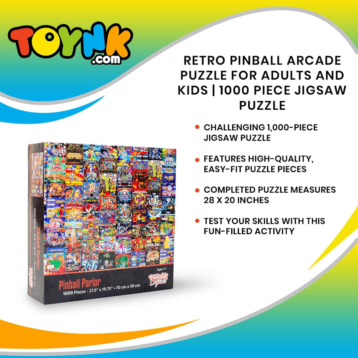 Pinball Parlor Retro Arcade Puzzle | 1000 Piece Jigsaw Puzzle — MeTV Mall
