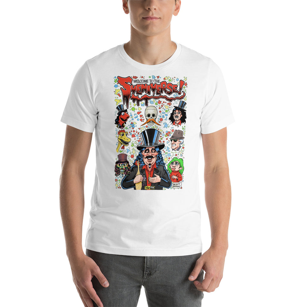 "Welcome to the Sveniverse" Svengoolie® T-Shirt by Scott Shaw! (2022 S ...